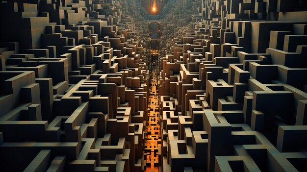 Premium Ai Image A Maze Made Of Algorithms Where The Exit Path Is