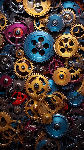 Premium AI Image | mechanical gears wallpaper Premium AI Image | mechanical gears wallpaper