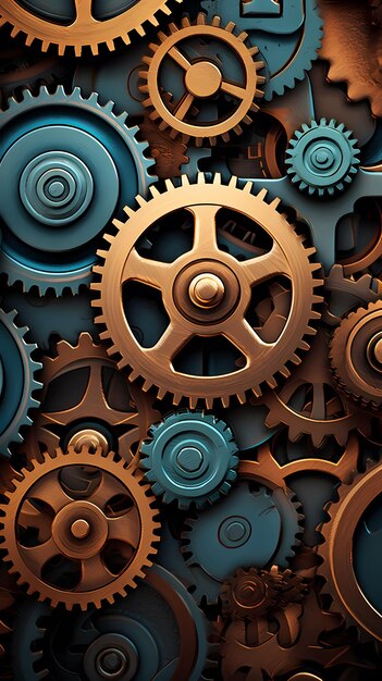 Premium AI Image | mechanical gears wallpaper Premium AI Image | mechanical gears wallpaper