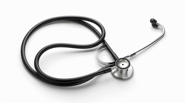 Medical Stethoscope Isolated On White Top View For Healthcare