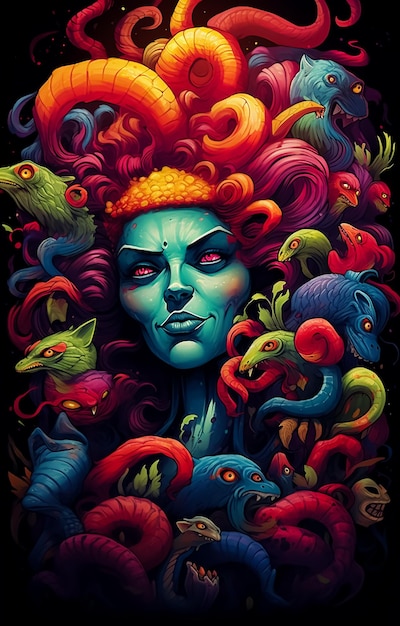 Premium Photo | Medusa Monster head with snakes Greek myth creature pop ... Premium Photo | Medusa Monster head with snakes Greek myth creature pop ...