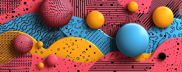 Premium Photo | Memphis Design Patterns Playful And Geometric Wallpaper Premium Photo | Memphis Design Patterns Playful And Geometric Wallpaper