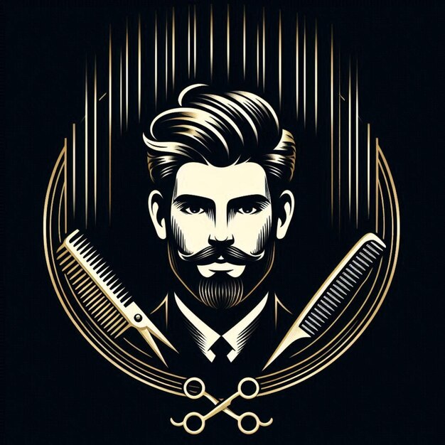 Mens barber shop logo background image consisting of a mans head comb ... Mens barber shop logo background image consisting of a mans head comb ...