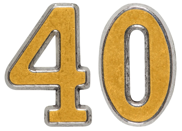 Premium Photo | Metal numeral 40 forty isolated on white background Premium Photo | Metal numeral 40 forty isolated on white background