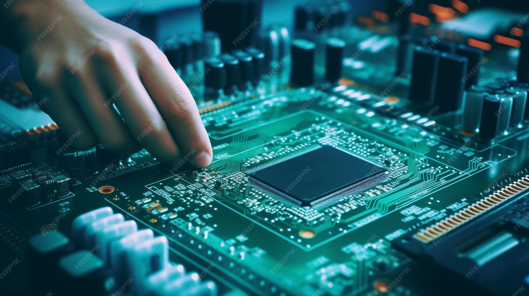 Premium Ai Image Microchip Manual Connecting To Microcontroller Top