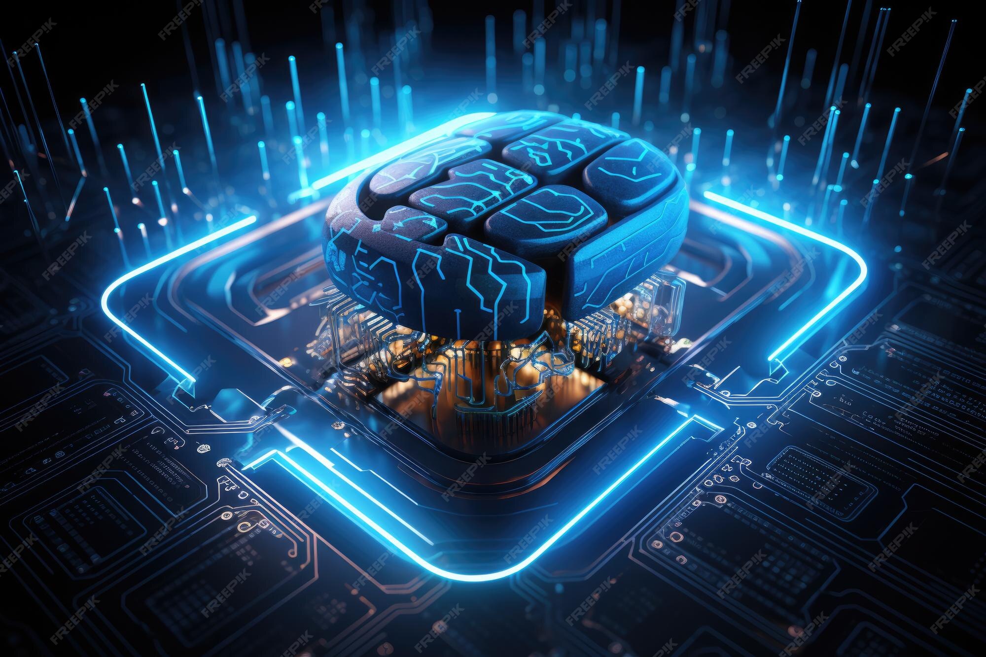 Premium AI Image | Microprocessor super computer artificial ...