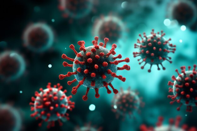 Premium AI Image | microscopic view of floating influenza virus cells Premium AI Image | microscopic view of floating influenza virus cells