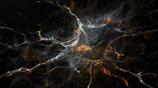 Microscopic View of a Neuron | Premium AI-generated image Microscopic View of a Neuron | Premium AI-generated image