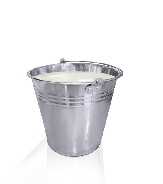Premium Photo Milk In Metal Bucket Isolated On White Background