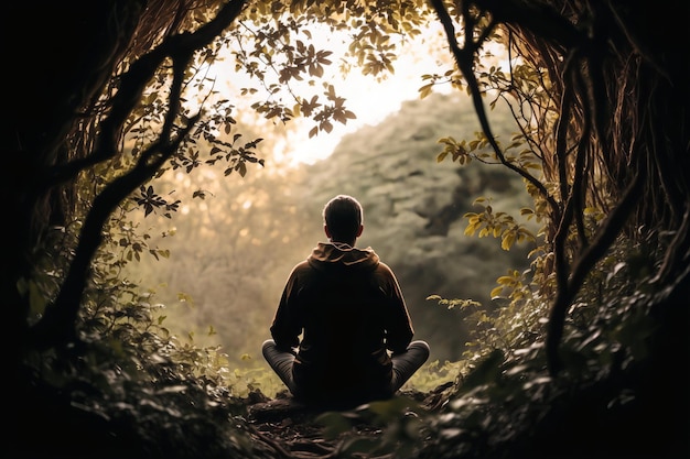Premium Photo | Mindful nature meditation lotus position Premium Photo | Mindful nature meditation lotus position