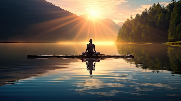 Premium Photo | Mindfulness meditation at lake Premium Photo | Mindfulness meditation at lake