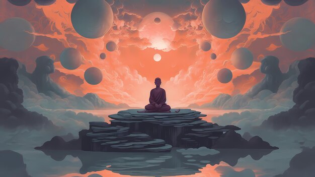 Premium AI Image | Mindfulness meditation and yoga illustration concept ... Premium AI Image | Mindfulness meditation and yoga illustration concept ...