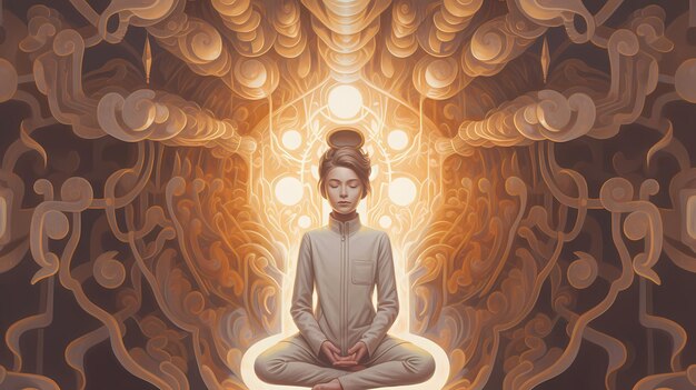 Premium AI Image | Mindfulness meditation and yoga illustration concept ... Premium AI Image | Mindfulness meditation and yoga illustration concept ...