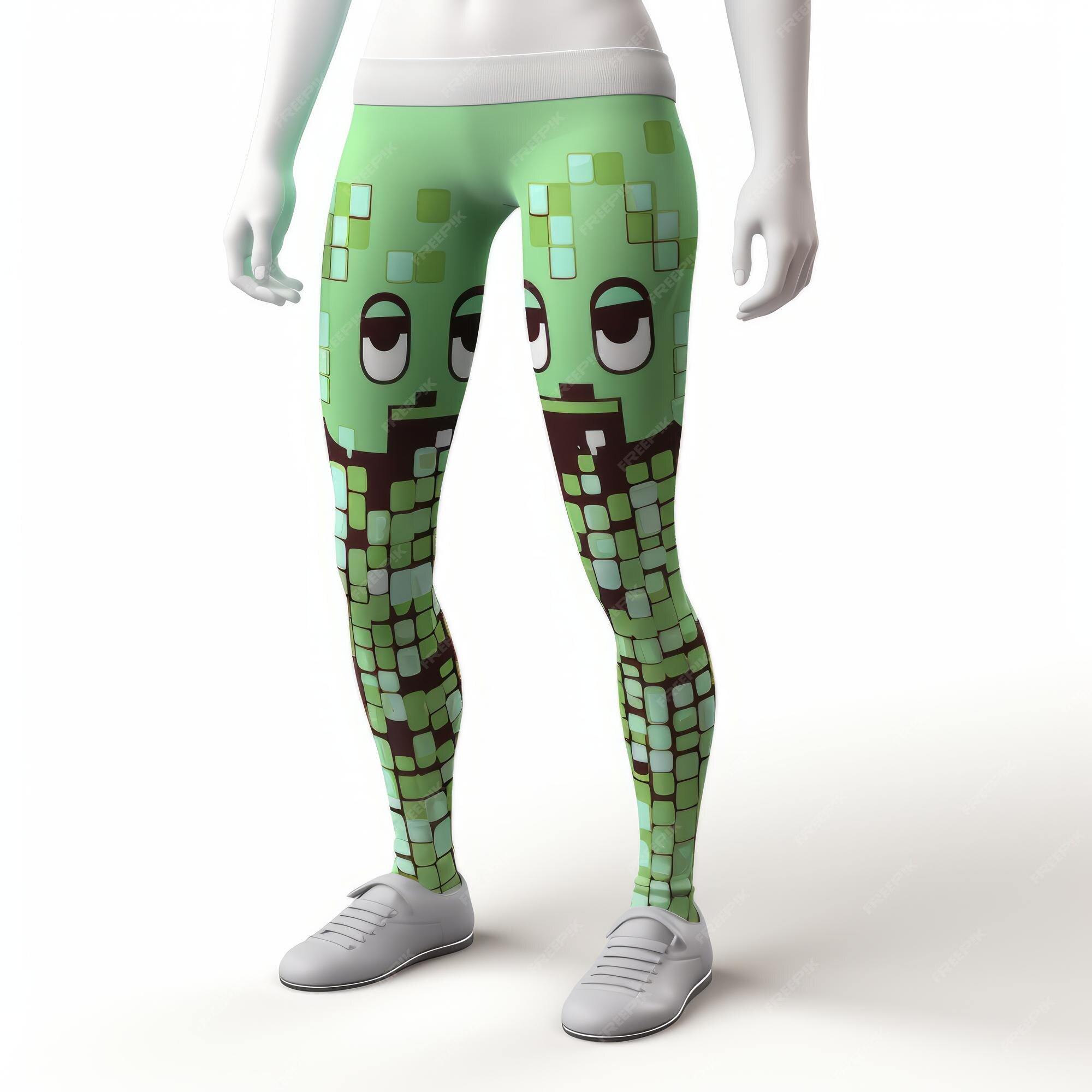 Premium Photo Minecraft Zombie Leggings Low Resolution 8bit Pixel Cartoon Illustration