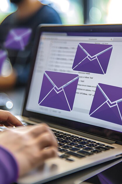Premium Photo | Minimalist geometric envelopes in email list on laptop ... Premium Photo | Minimalist geometric envelopes in email list on laptop ...