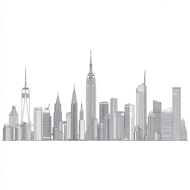 Minimalist Line Art of Iconic City Skylines | Premium AI-generated image Minimalist Line Art of Iconic City Skylines | Premium AI-generated image