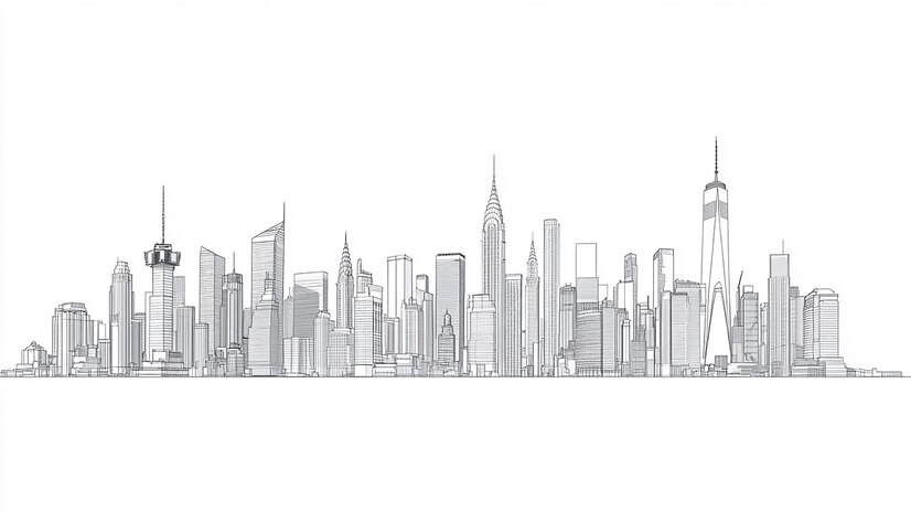Minimalist Line Art of Iconic City Skylines | Premium AI-generated image Minimalist Line Art of Iconic City Skylines | Premium AI-generated image