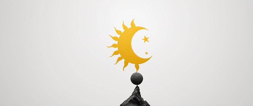 Minimalist Sun And Moon In Balance | Premium AI-generated image Minimalist Sun And Moon In Balance | Premium AI-generated image