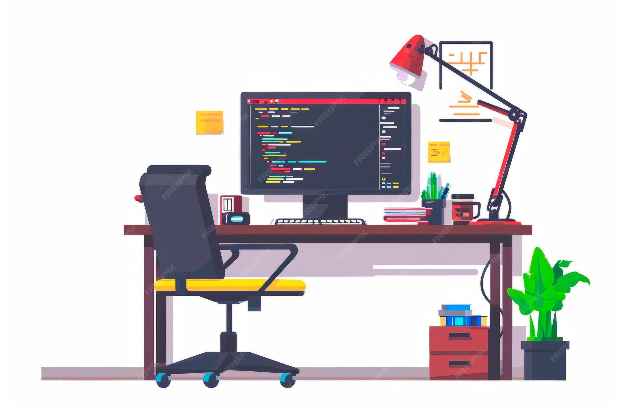 Premium Photo | Minimalistic workspace for programming with a clear ...