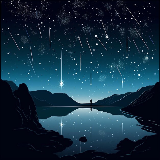 Premium AI Image | Mirrored Meteors Premium AI Image | Mirrored Meteors