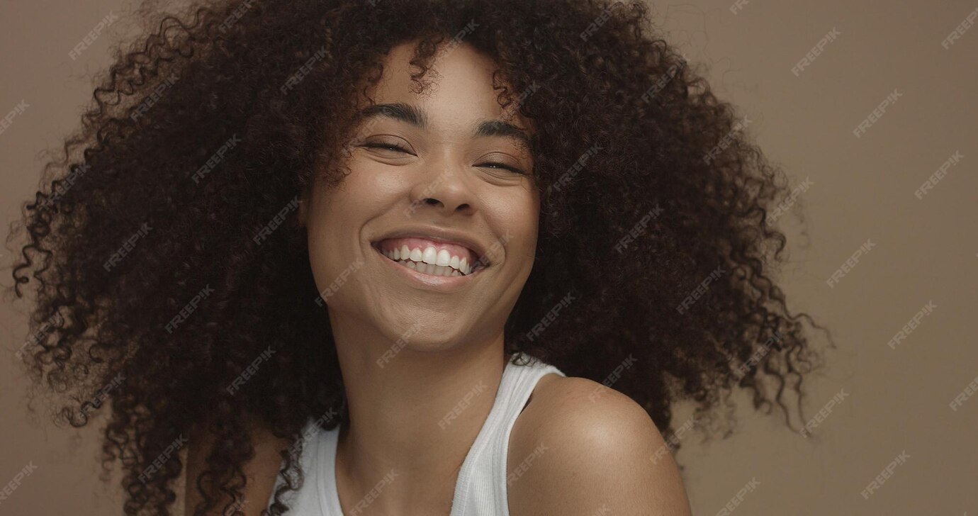 Premium Photo Mixed Race Black Woman Portrait With Big Afro Hair