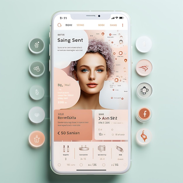 Premium AI Image | Mobile App Design of Beauty and Cosmetics Skincare ... Premium AI Image | Mobile App Design of Beauty and Cosmetics Skincare ...