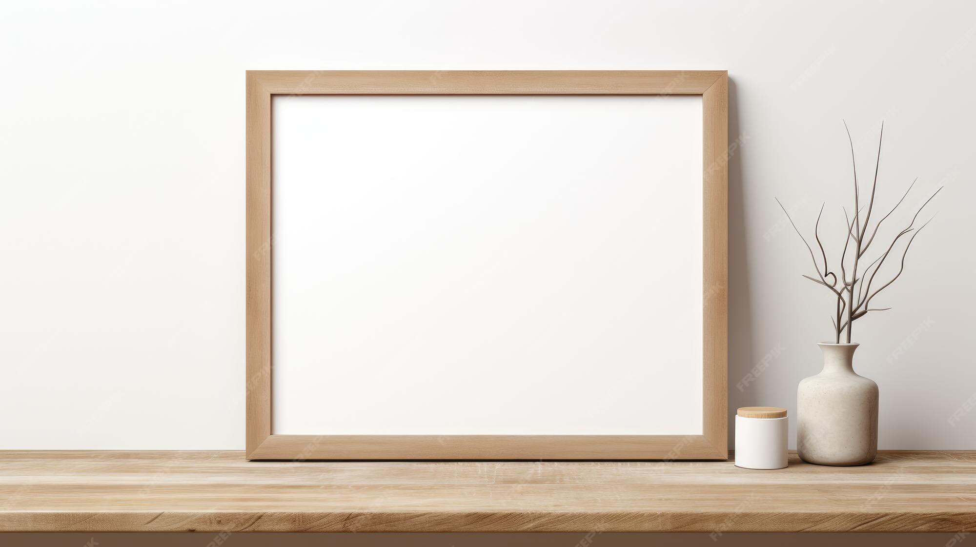 Premium Photo | Mockup of a thin light colored wood portrait frame AI ... Premium Photo | Mockup of a thin light colored wood portrait frame AI ...