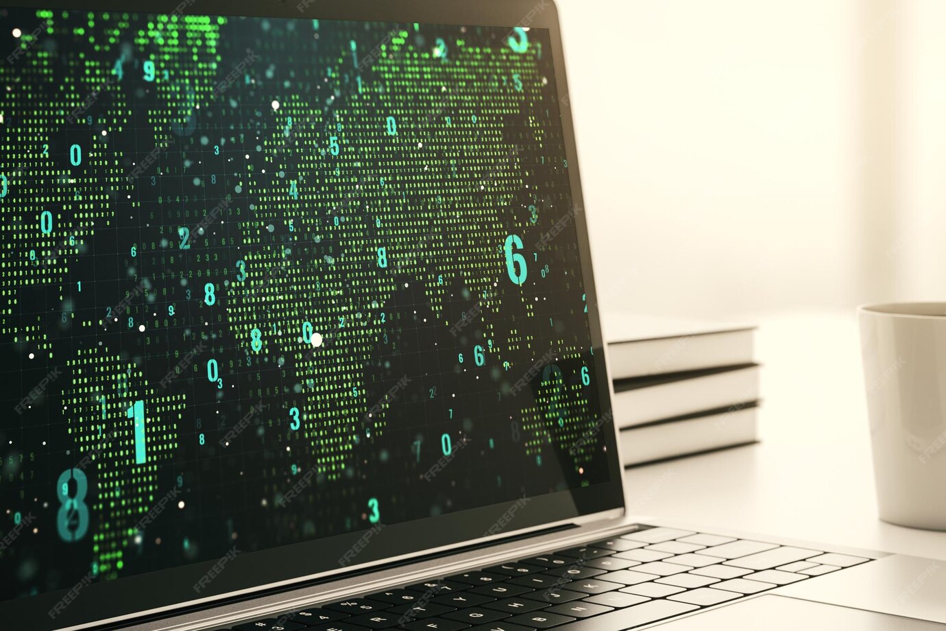 Premium Photo | Modern computer display with abstract programming ...