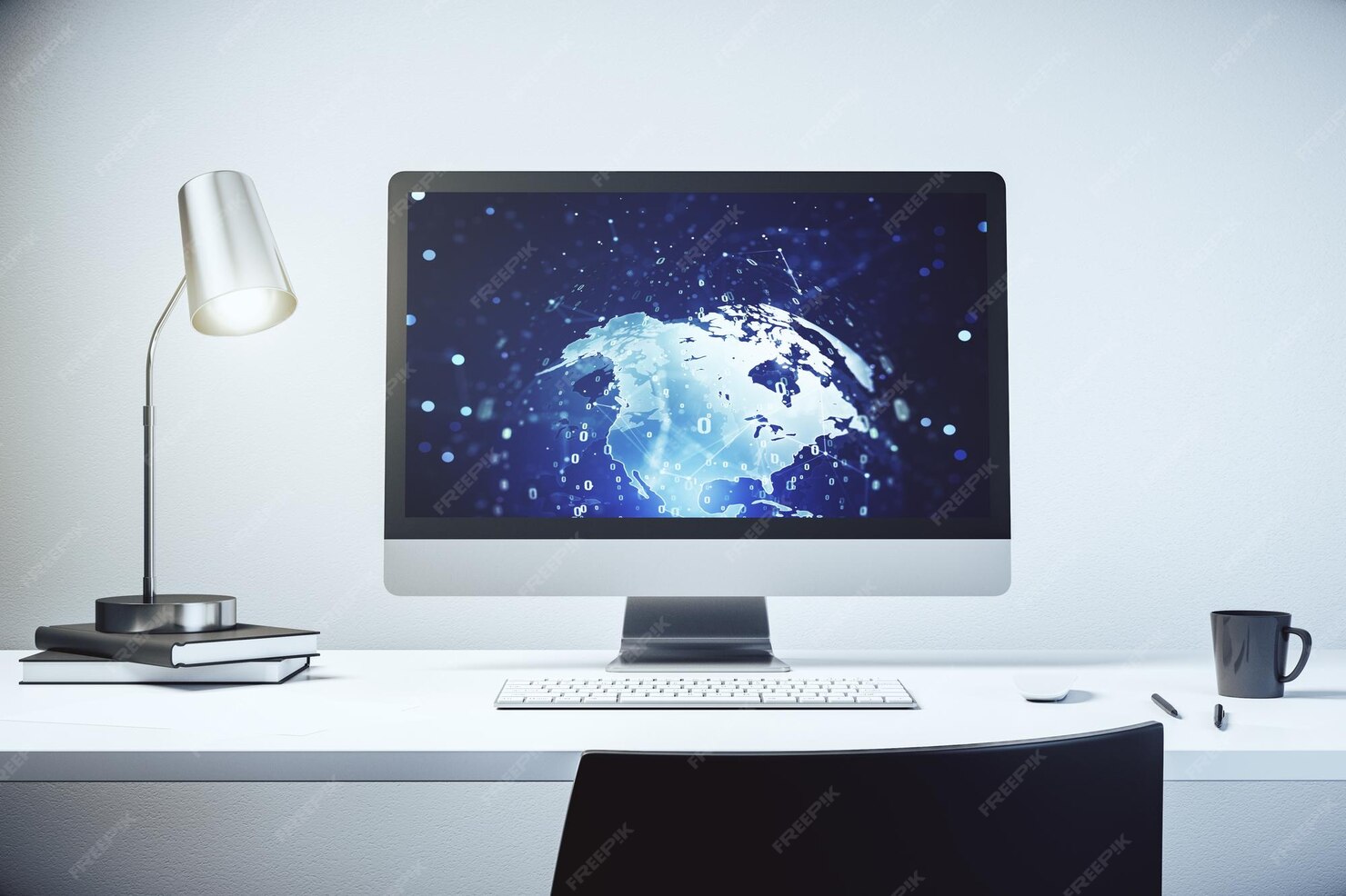 Premium Photo | Modern computer display with abstract programming ...