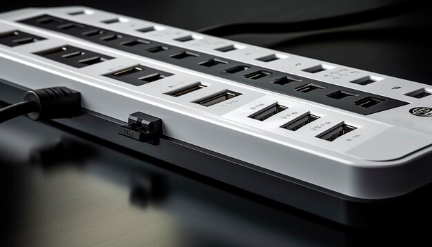 Premium AI Image | Modern computer equipment with selective focus on ... Premium AI Image | Modern computer equipment with selective focus on ...