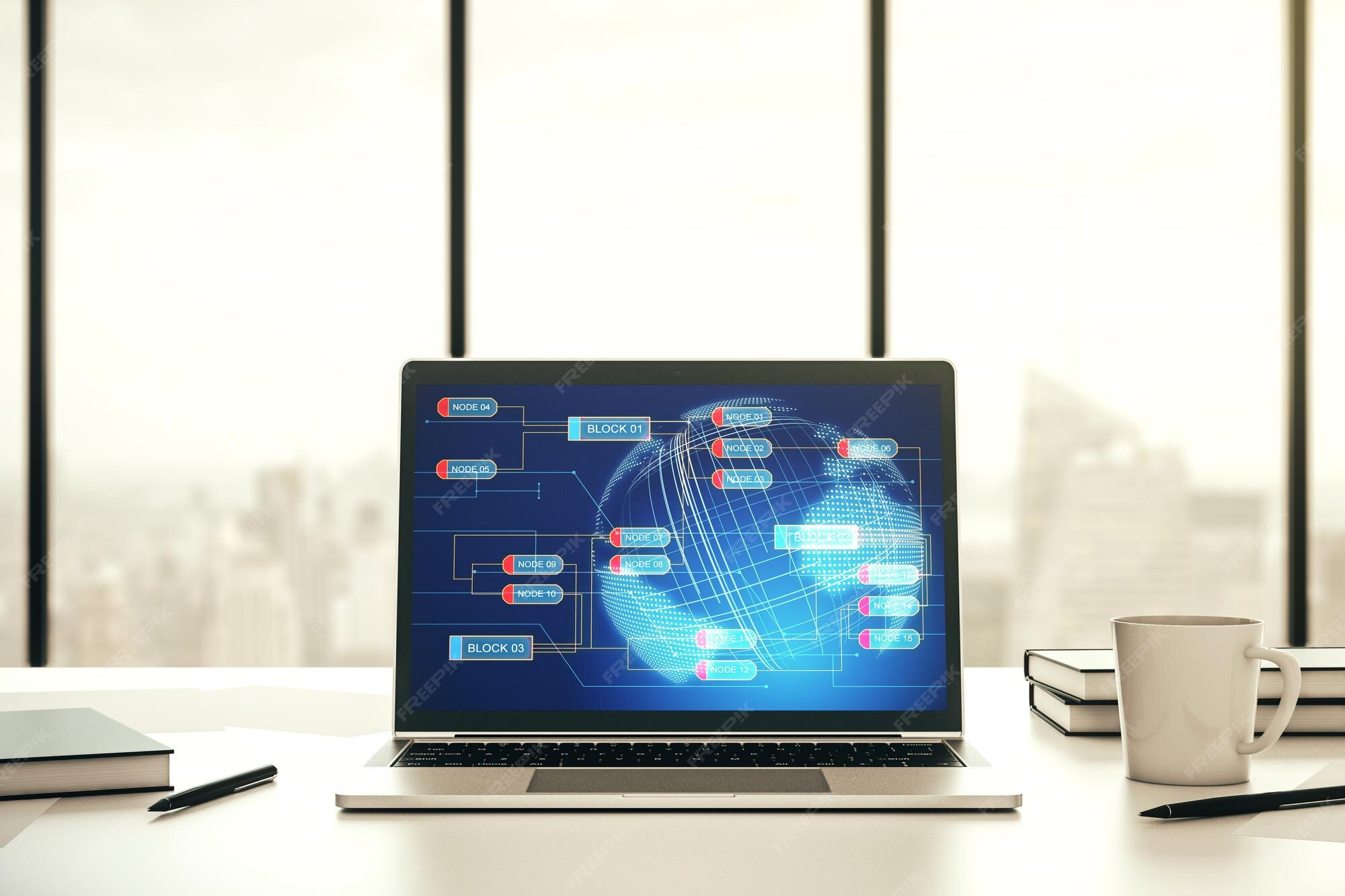 Premium Photo | Modern computer monitor with abstract programming ...