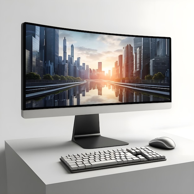 Modern Computer Screen Mockup With a white background | Premium AI ... Modern Computer Screen Mockup With a white background | Premium AI ...