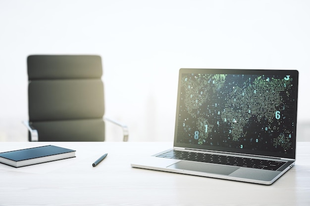 Premium Photo | Modern computer screen with abstract creative coding ...