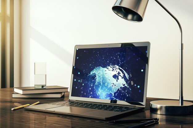 Premium Photo | Modern computer screen with abstract graphic coding ...