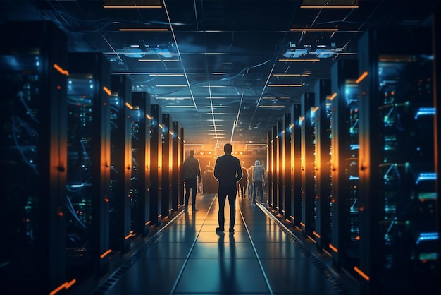 Premium AI Image | A modern data center with racks of servers cooling ... Premium AI Image | A modern data center with racks of servers cooling ...