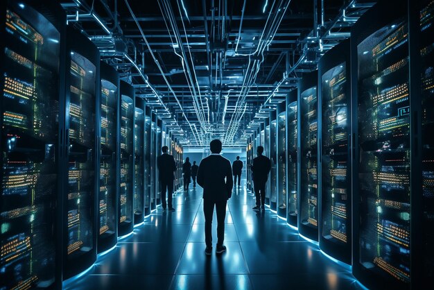 Premium AI Image | A modern data center with racks of servers cooling ... Premium AI Image | A modern data center with racks of servers cooling ...
