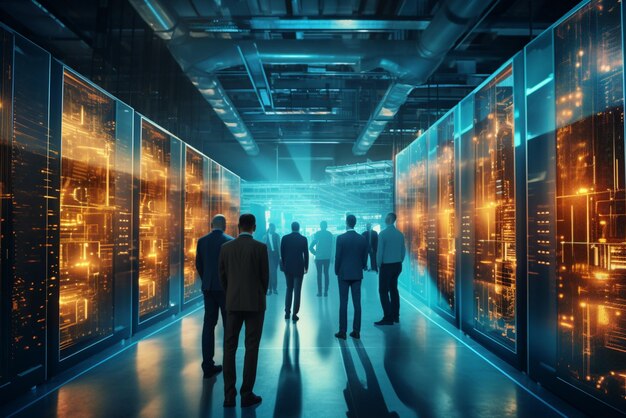 Premium AI Image | A modern data center with racks of servers cooling ... Premium AI Image | A modern data center with racks of servers cooling ...