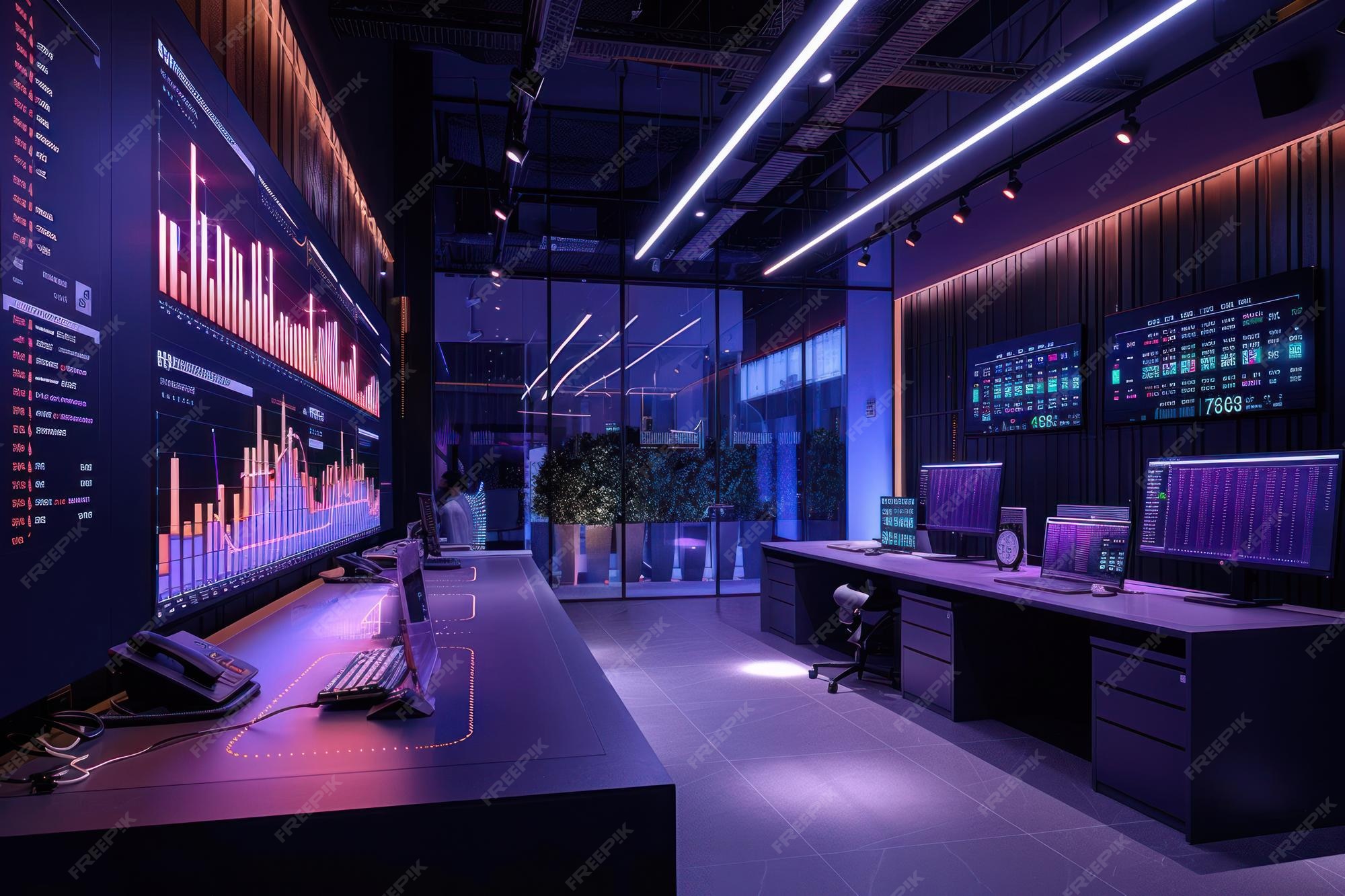 Premium Photo | Modern Data Command Center with HighTech Displays A ...