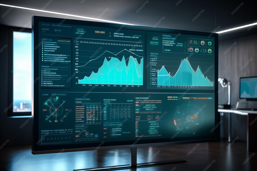 Premium AI Image | Modern Digital Analytics Dashboard Displayed in ... Premium AI Image | Modern Digital Analytics Dashboard Displayed in ...