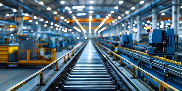 Modern factory interior with largescale production lines showcasing ... Modern factory interior with largescale production lines showcasing ...