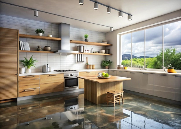 Modern kitchen interiors featuring sleek designs natural light wood ... Modern kitchen interiors featuring sleek designs natural light wood ...