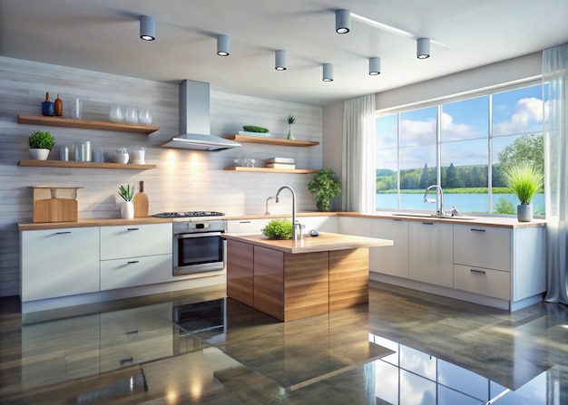 Modern kitchen interiors featuring sleek designs natural light wood ... Modern kitchen interiors featuring sleek designs natural light wood ...