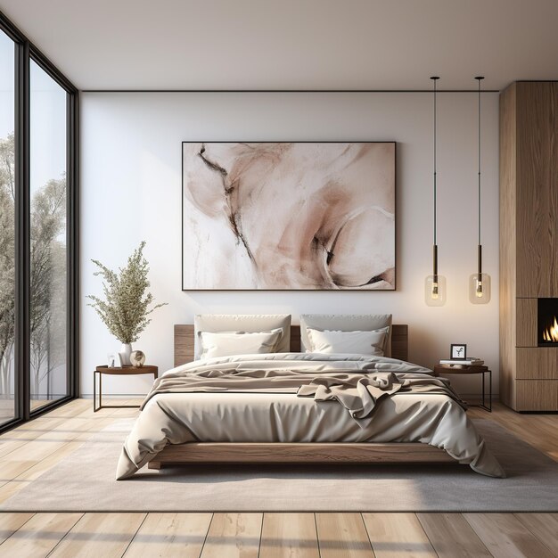 Premium AI Image | Modern Minimalism Bedroom Generative AI Premium AI Image | Modern Minimalism Bedroom Generative AI