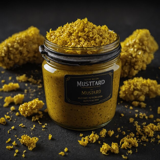 Modern mustard jar with sleek packaging perfect for enhancing your ... Modern mustard jar with sleek packaging perfect for enhancing your ...