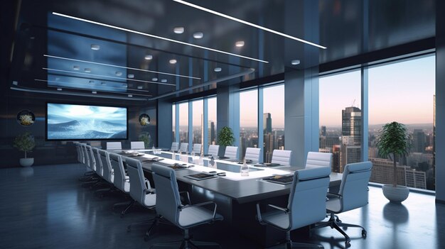 Premium AI Image | Modern office meeting room interior Generative AI Premium AI Image | Modern office meeting room interior Generative AI