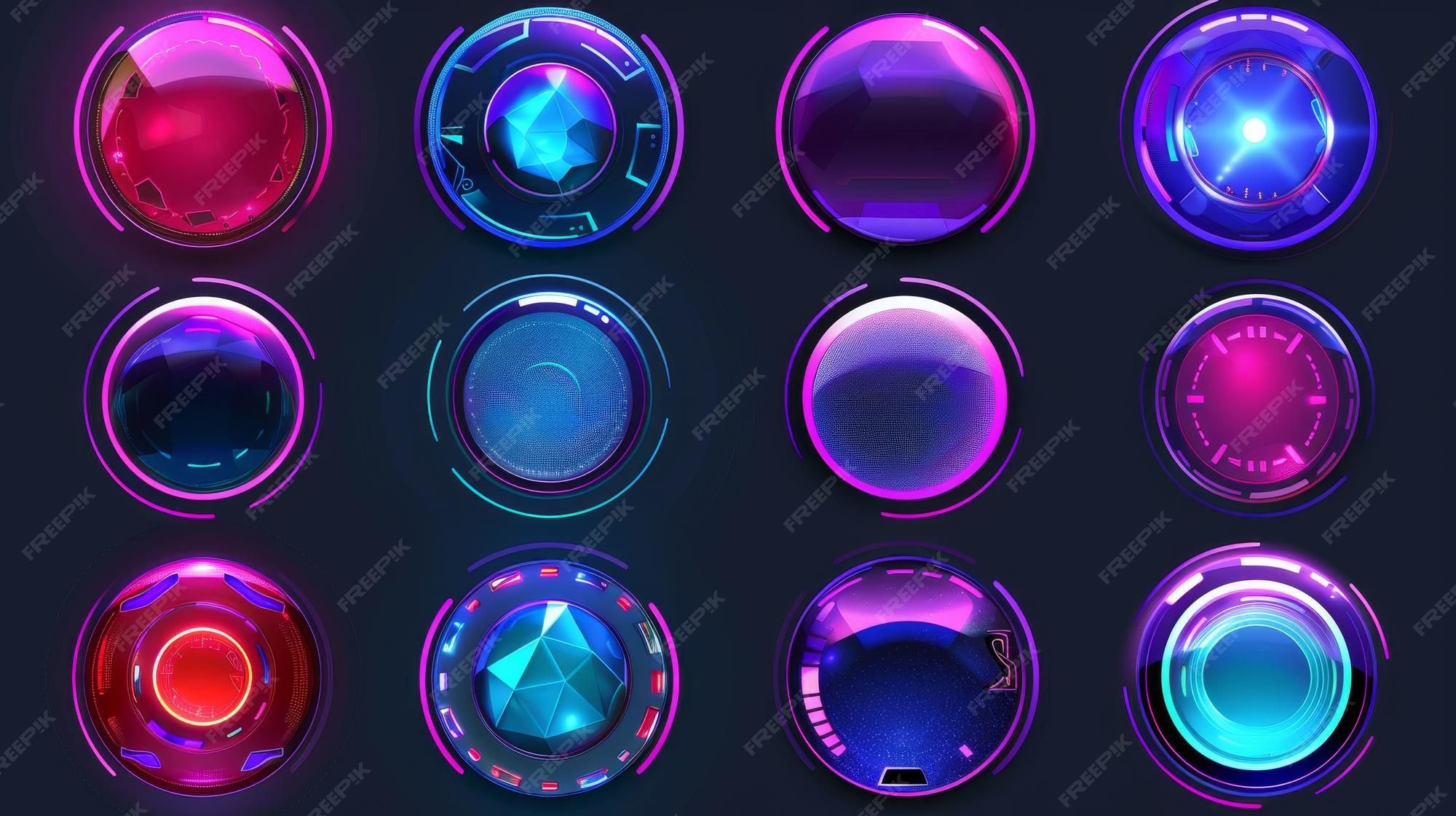 Premium Photo | A modern set consisting of futuristic circle frames ... Premium Photo | A modern set consisting of futuristic circle frames ...