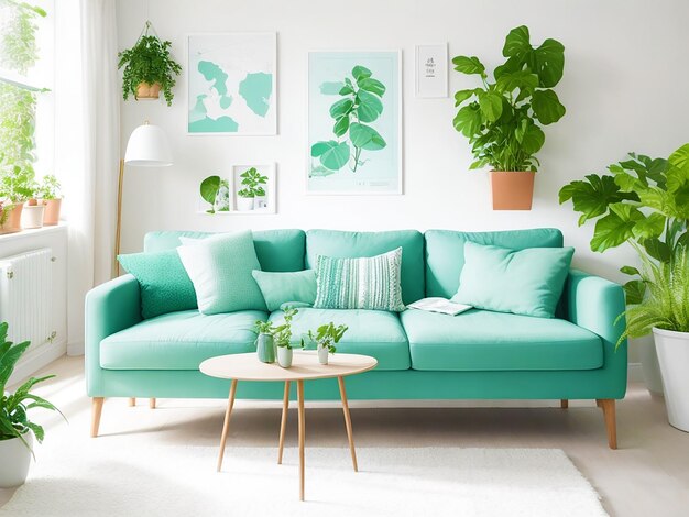 Premium AI Image | Modern sofa interior concept furniture generated by AI Premium AI Image | Modern sofa interior concept furniture generated by AI