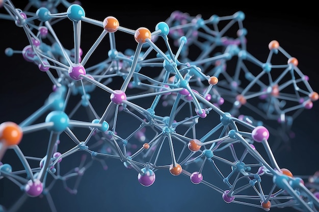 Premium Photo Molecular Modeling 3d Simulation In Medical Hitech