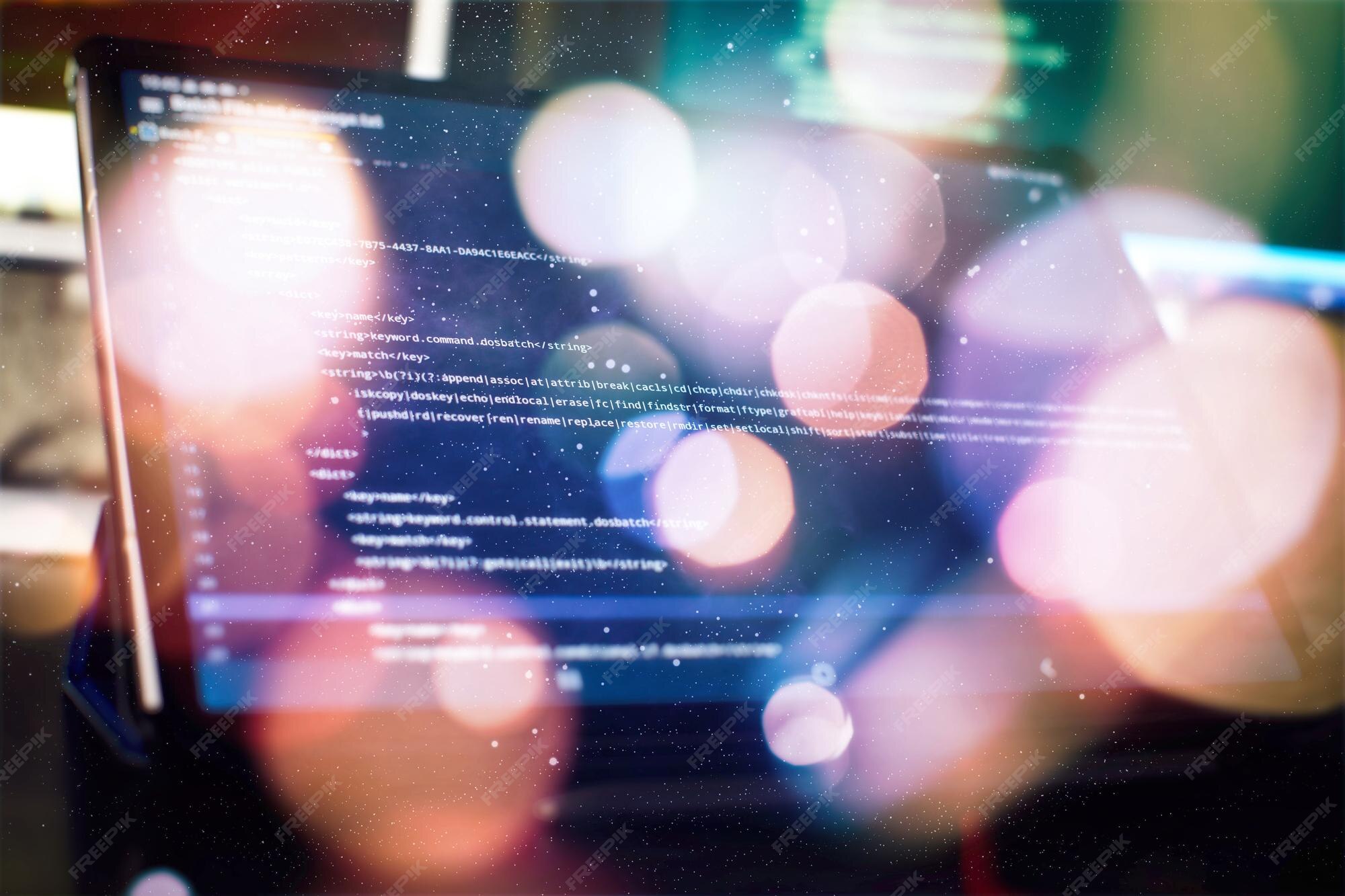 Premium Photo | Monitor closeup of function source code abstract it ...