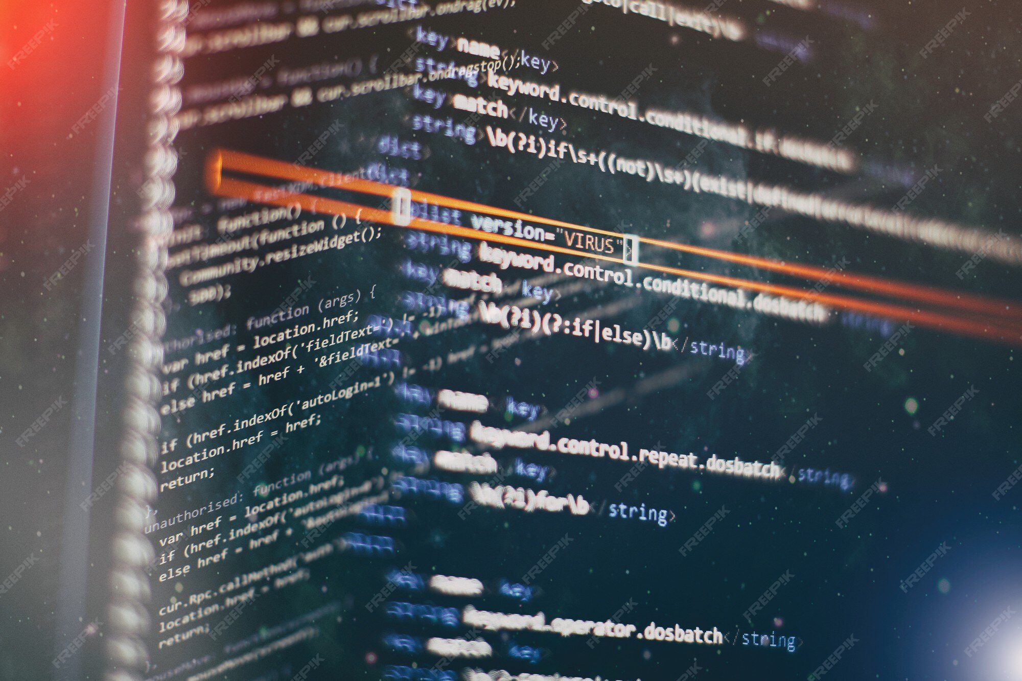 Premium Photo | Monitor closeup of function source code. abstract it technology background ...